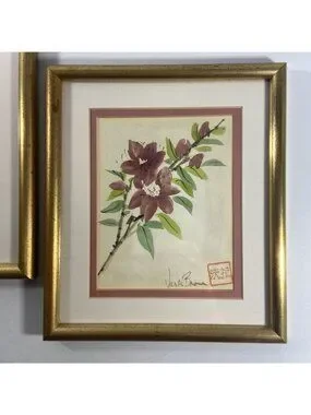 Wall Decor | 2 Verla Brown Original Watercolor Painting Signed Asian ...